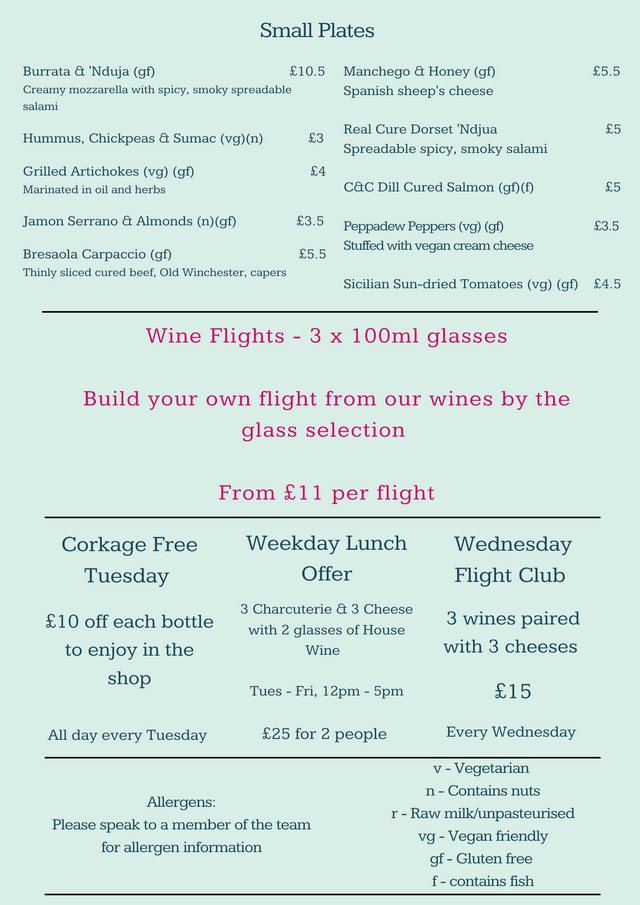 Food Menu – Crushed & Cured